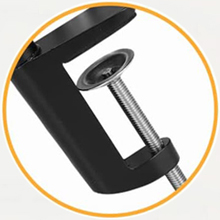 OIOSEN LED Lámpara de escritorio con pinza, largo cuello de cisne flexible de metal USB Lámparas ...