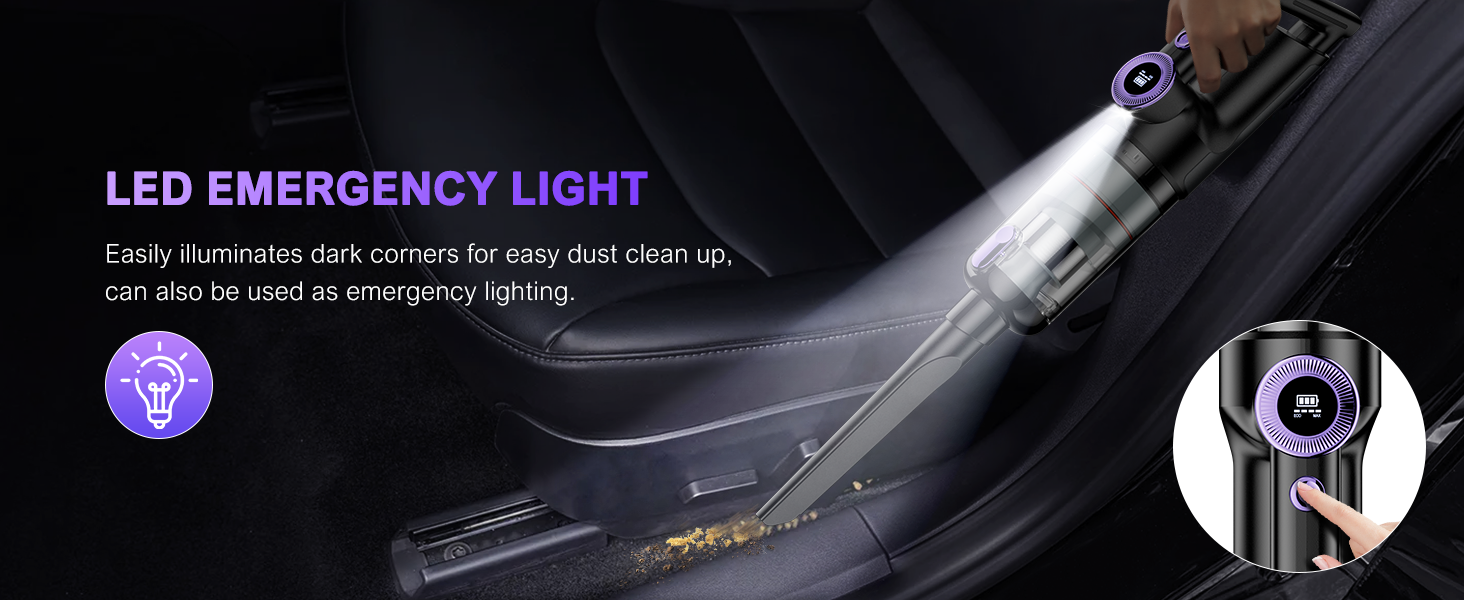 Amazon.com: AHNR Handheld Car Vacuum Cordless Cleaner, 20000PA Powerful Suction Portable Hand ...