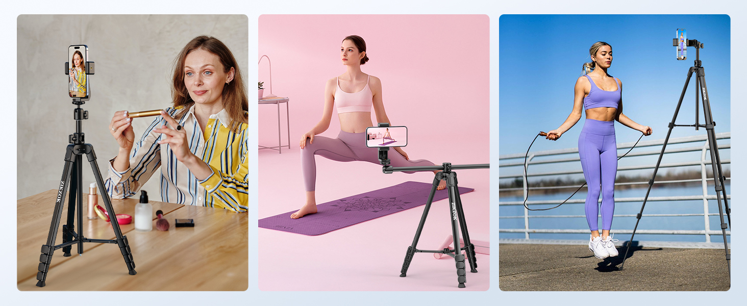 Amazon.com: 70" Phone Tripod & Selfie Stick, Horizontal Overhead Tripod, Extendable Camera Cell ...