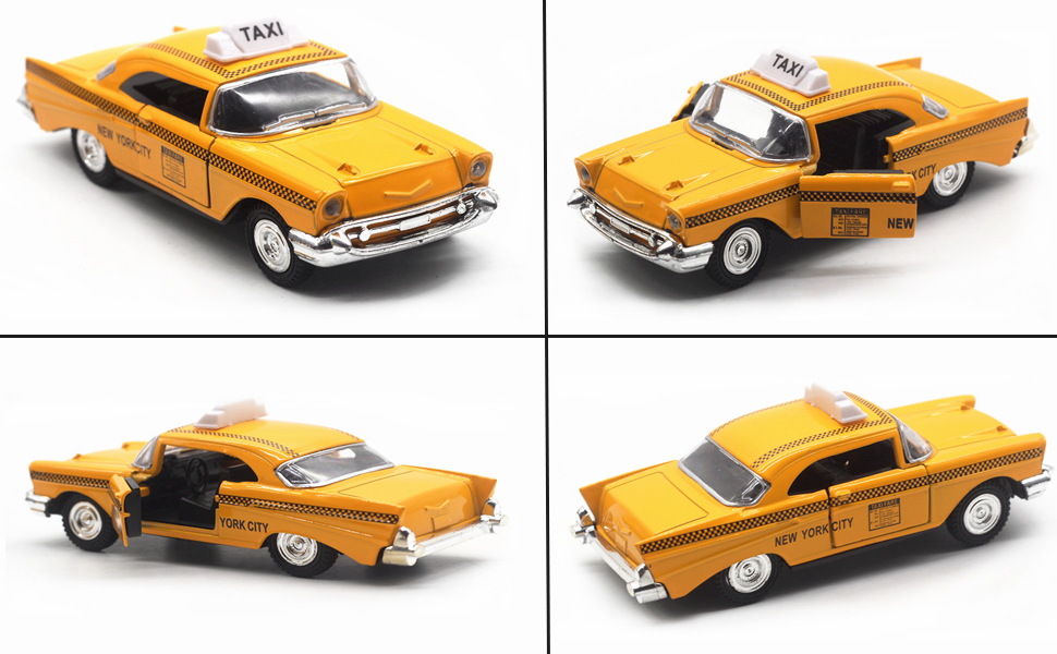 Amazon.com: Taxi Car Toy for Kids, Yellow Cab New York City Taxi Cab Toy Diecast Model Toy Car ...