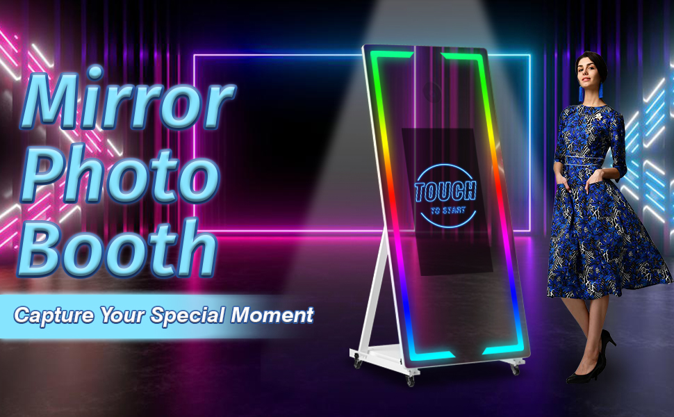 Amazon.com: Mirror Photo Booth Selfie Portable Touch Screen Magic Mirror Booth Machine for ...