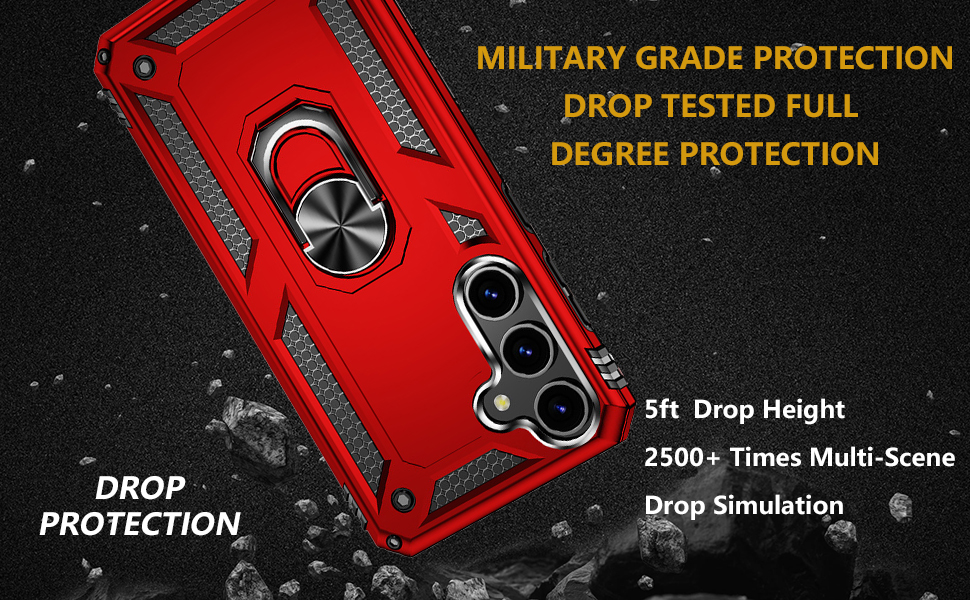 Amazon.com: Military Grade Drop Impact Case for Samsung Galaxy S24 Plus 5G - 360 Metal Rotating ...