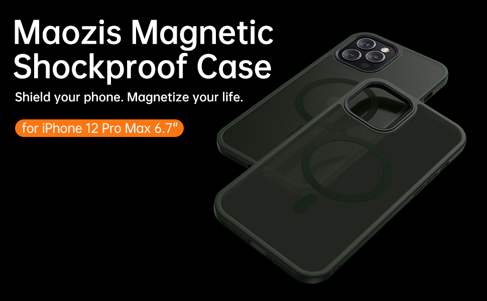 Amazon.com: Maozis Strong Magnetic Designed for iPhone 12 Pro Max Case [Compatible with Magsafe ...