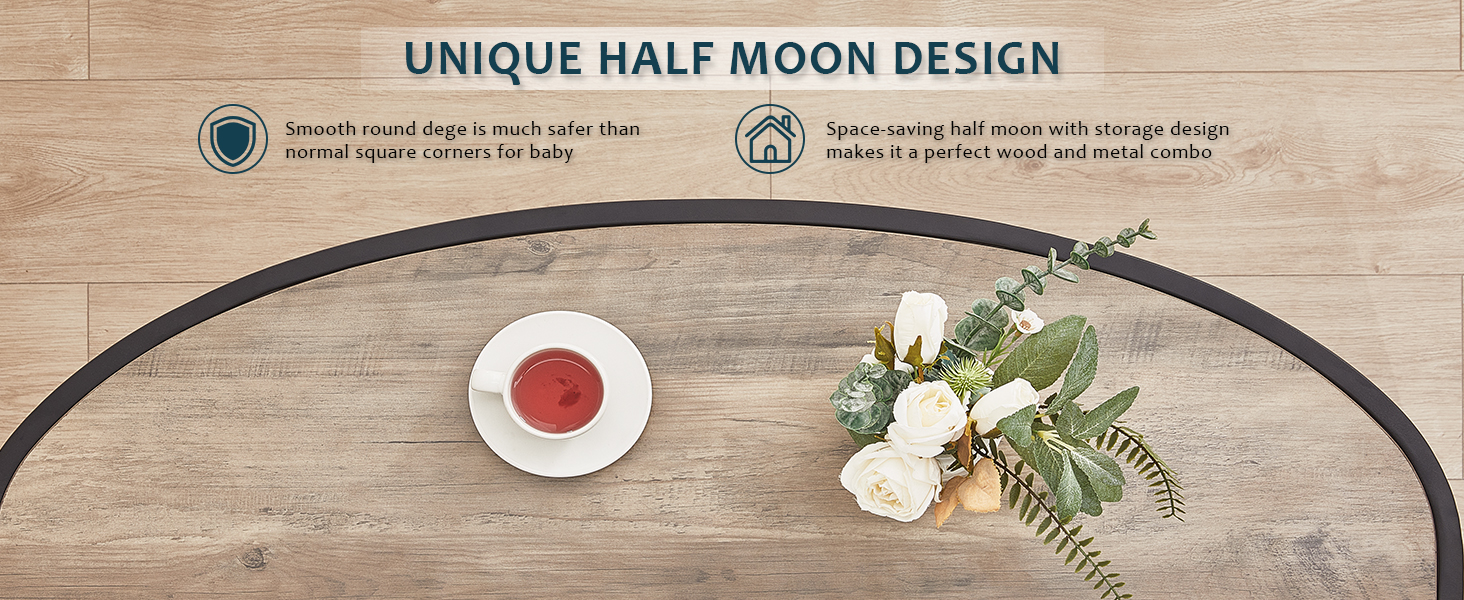 SAYGOER Console Table 2 Tier Narrow Entryway Table with Storage Shelves Slim Half Moon Sofa ...