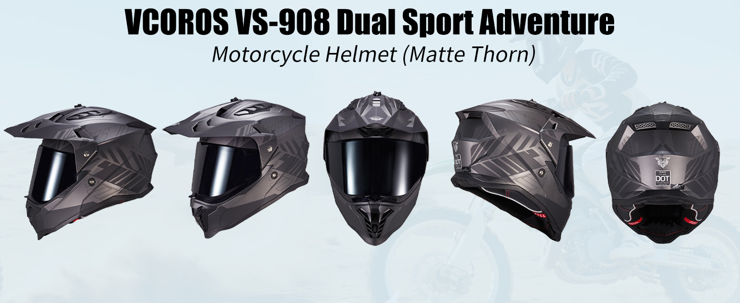 Amazon.com: VCOROS Casco de motocicleta de aventura VS-908 ATV Dirt Bike Motocross casco ...