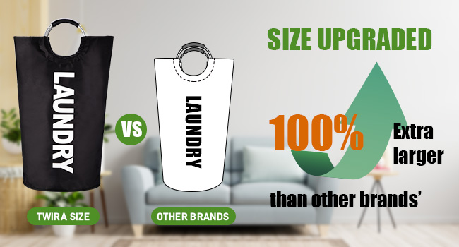 Amazon.com: Twira 100L Large Laundry Basket, Laundry Hamper Stands Up Well, Laundry Bag with ...