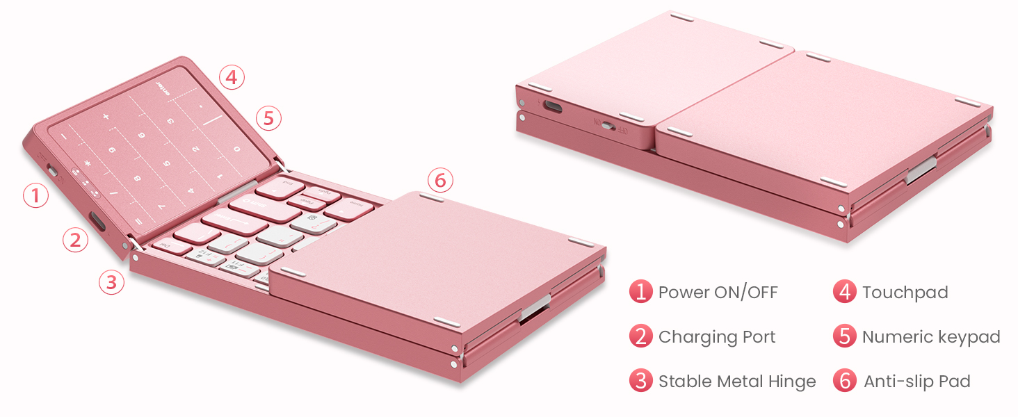 Artciety Foldable Bluetooth Keyboard Folding Portable Wireless Keyboard With