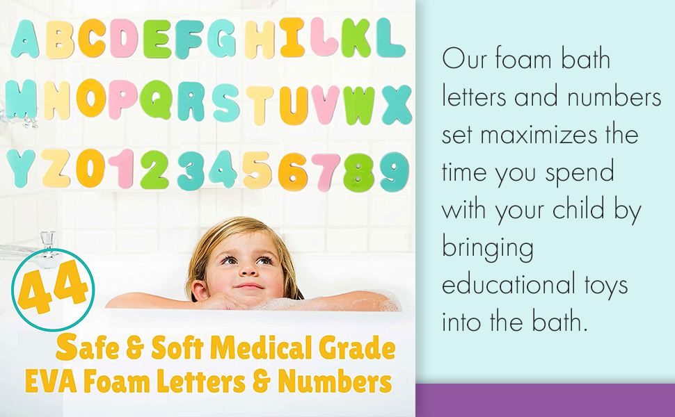 Amazon.com: Tub Cubby Safe & Soft ABC 123 Foam Bath Letters & Numbers ...