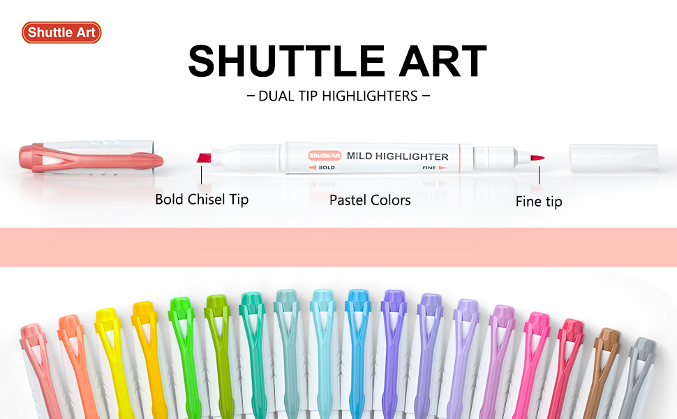 Shuttle Art Pastel Highlighters, 30 Colours Dual Tip Highlighters, Highlighter Markers Assorted ...