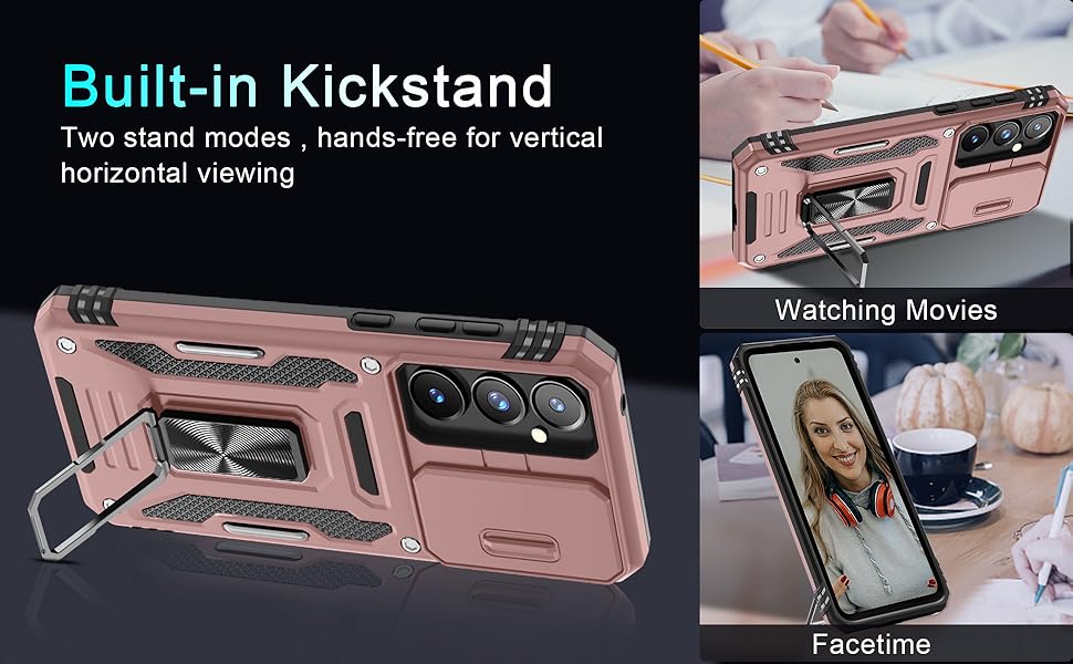 Amazon.com: DEERLAMN Case for Samsung Galaxy A35/A55 5G with Slide Camera Cover+Screen Protector ...