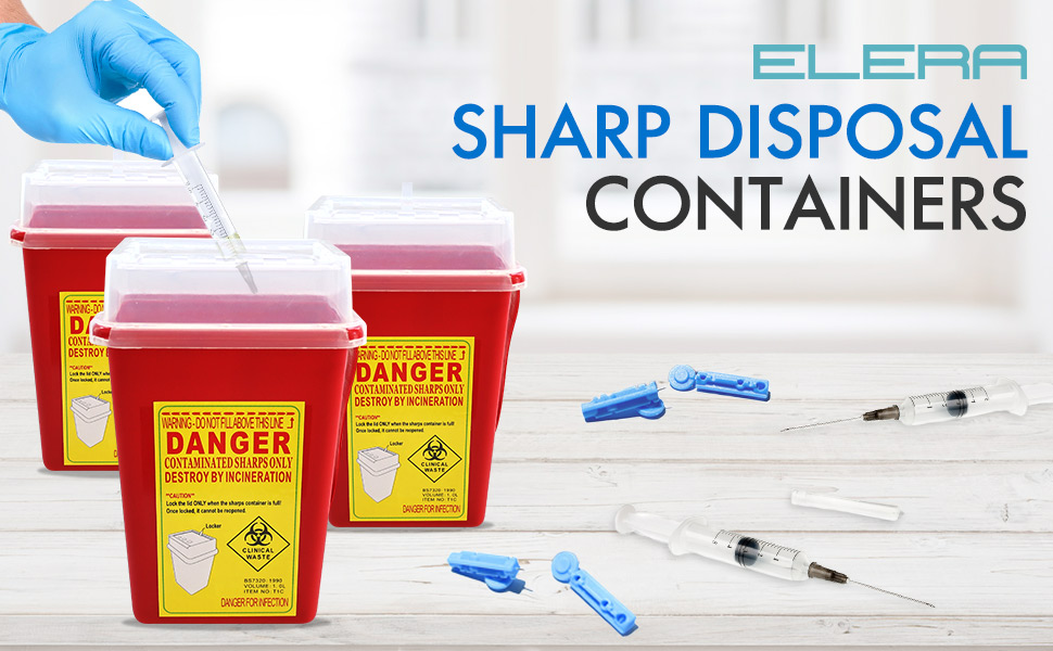 Amazon.com: Sharps Container,1 Quart Size (3 Pack) Sharps Disposal ...