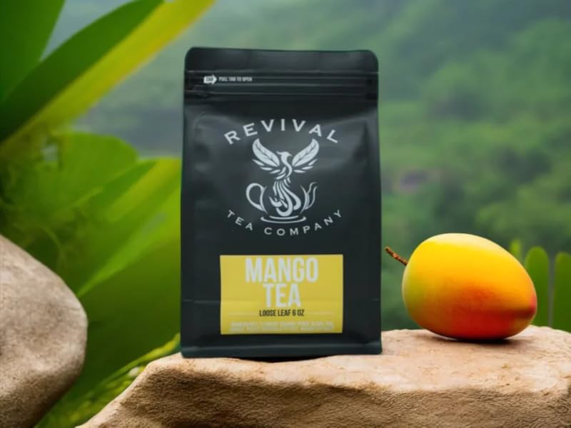 Amazon.com : Revival Tea Company Mango Tea - Black Tea Blend with Real Mango Pieces and Flavor ...