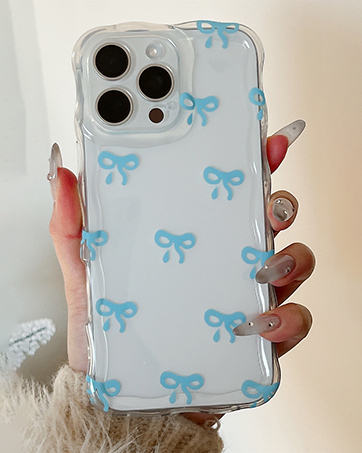 Amazon.com: EYZUTAK Case for iPhone 13, Clear Cute Ribbon Bowknot Pattern Aesthetic Transparent ...