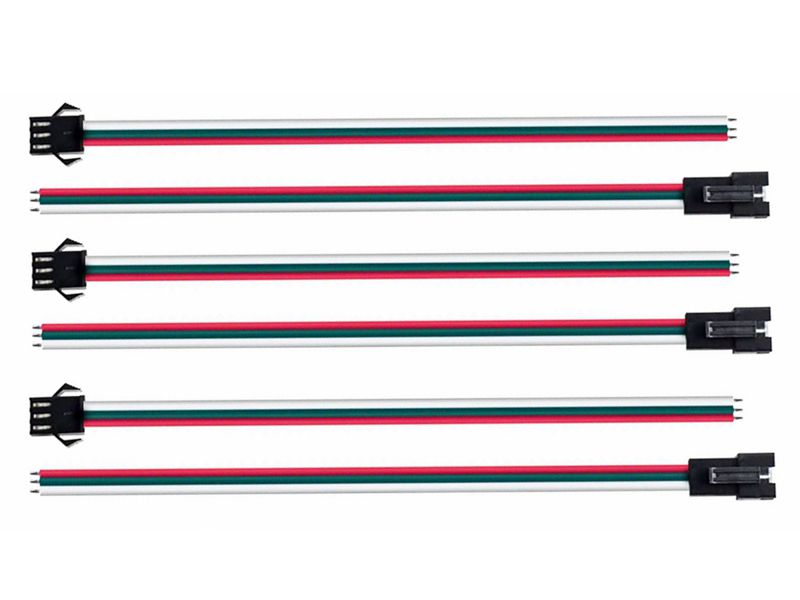 Amazon.com: 20 Pairs JST SM 3 PIN Wire Connectors for WS2812B WS2811 WS2812 WS2814 SK6812 FOCB ...