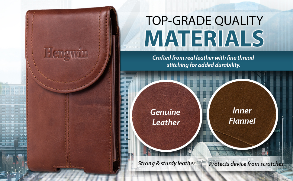 Amazon.com: Hengwin Genuine Leather Phone Holster Fits for iPhone 15 Pro Max 14 Pro Max Samsung ...