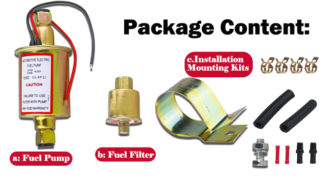 Amazon.com: Universal Electric Fuel Pump 5-9 PSI 30GPH 12V DC E8012S Gasoline and Diesel Fuel ...