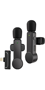 Amazon.com: NPTCL 2 Pack Lavalier Microphone USB C Wireless Lav Mic for Android Phone Noise ...