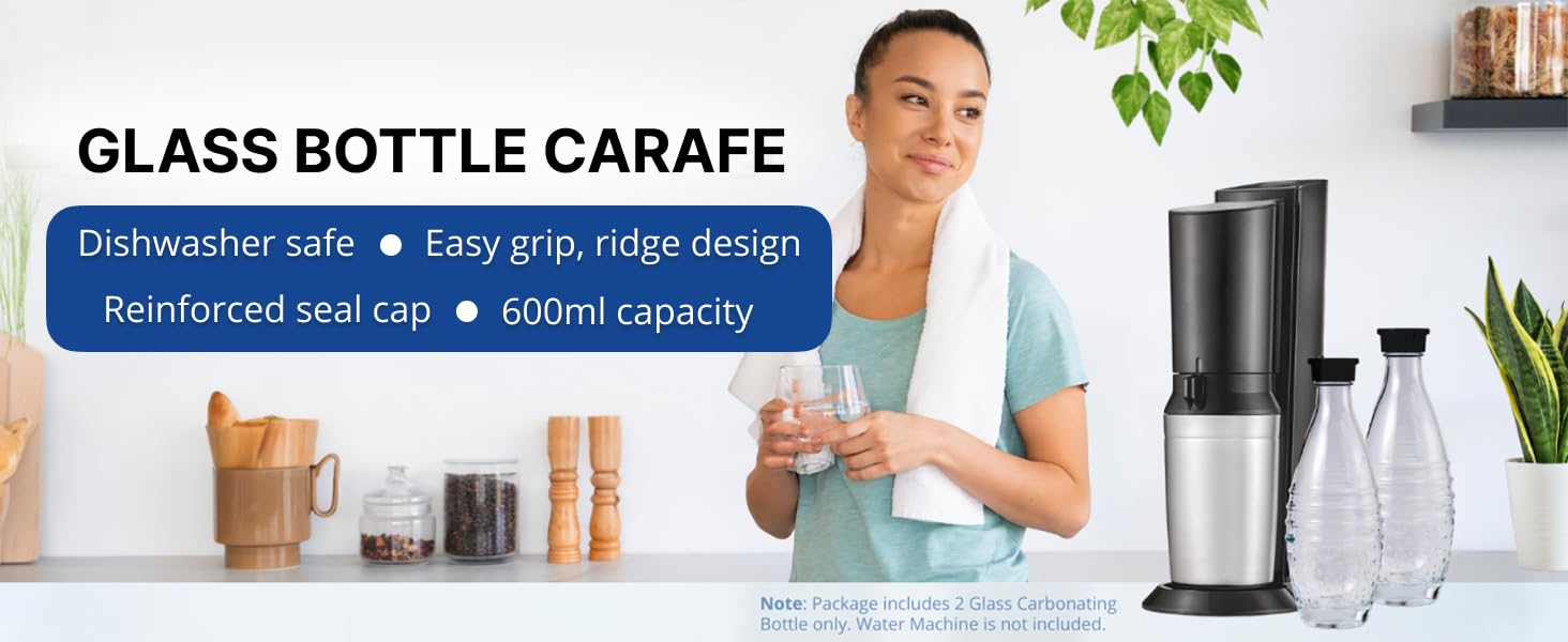 Amazon.com: Glass Carbonating Bottle fits SodaStream Aqua Fizz, Crystal, and Penguin Sparkling ...