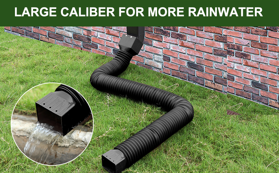 2 Pack Rain Gutter Downspout Extensions, Upgraded Flexible Drain Down ...