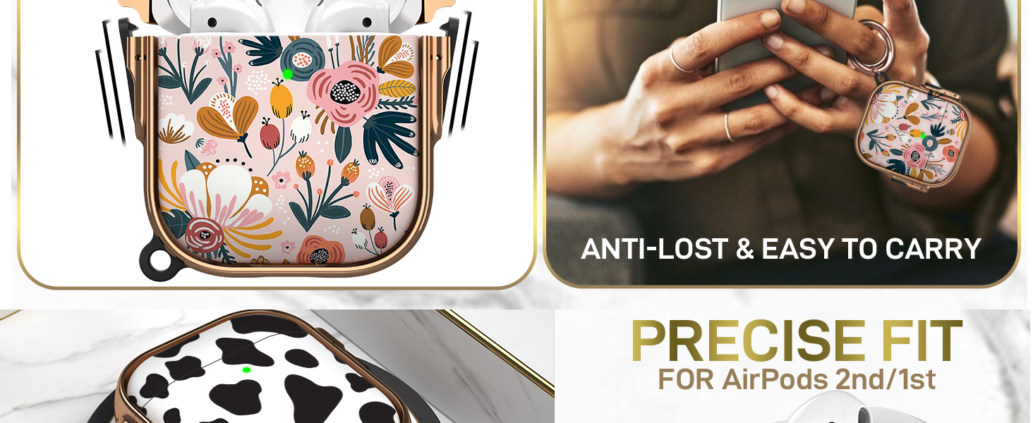 Amazon.com: Maxjoy for AirPods Case with Lock, Flower AirPod Case Lock Hard Protective Cute ...