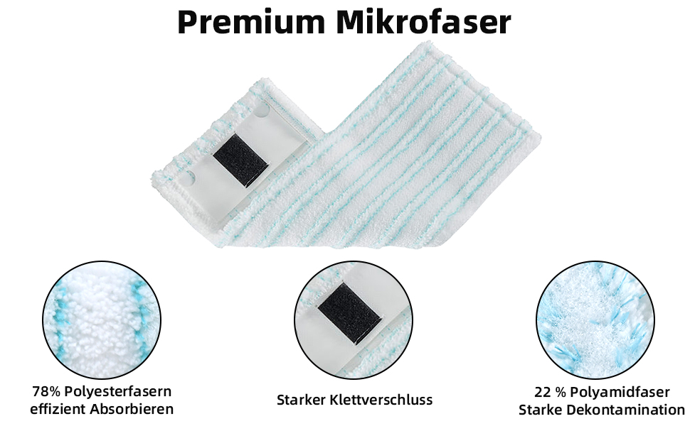 NIXOOT 6 Stück Wischbezug für Leifheit Clean Twist M Flachwischer Ergo 2.0 Bodenwischer, 2 Arten ...
