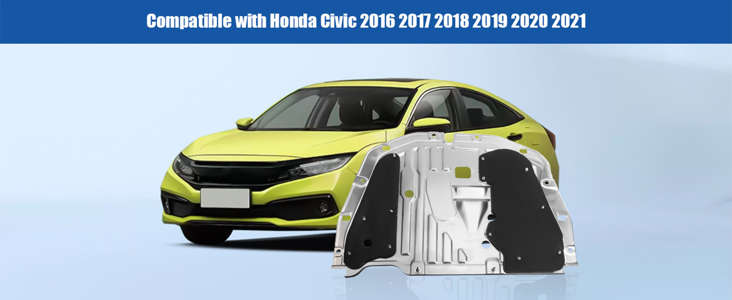 TomGoo Protector contra salpicaduras de motor compatible con Honda Civic 2016 2017 2018 2019 ...