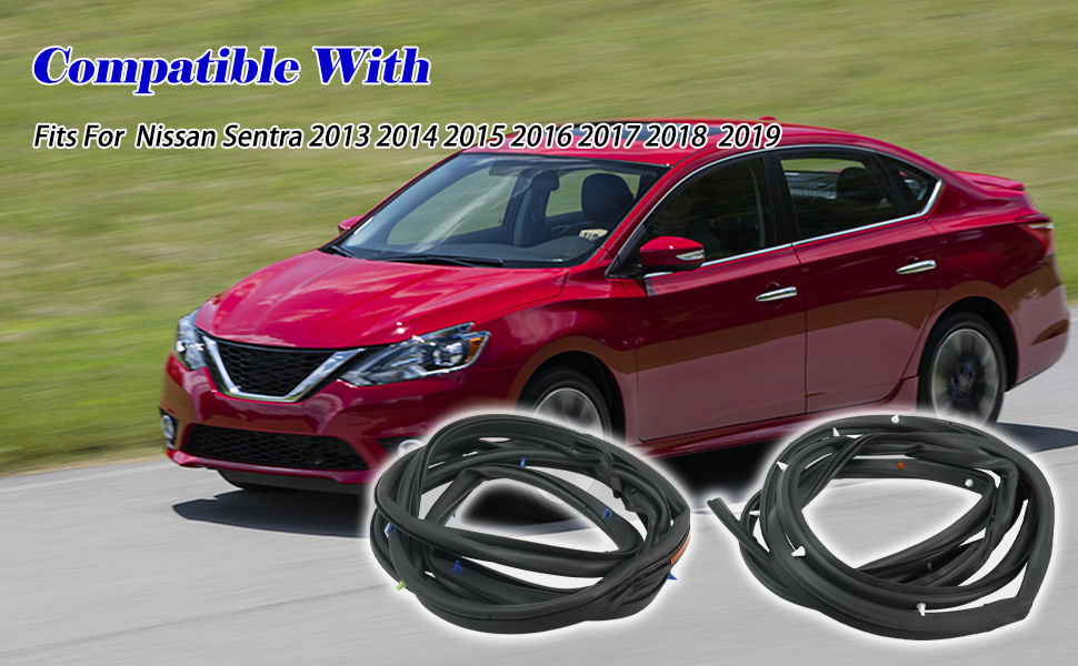 Amazon.com: 2Pcs Rear Door Rubber Weatherstrip Seal(Left &Right) Fit for Nissan Sentra 2013-2019 ...