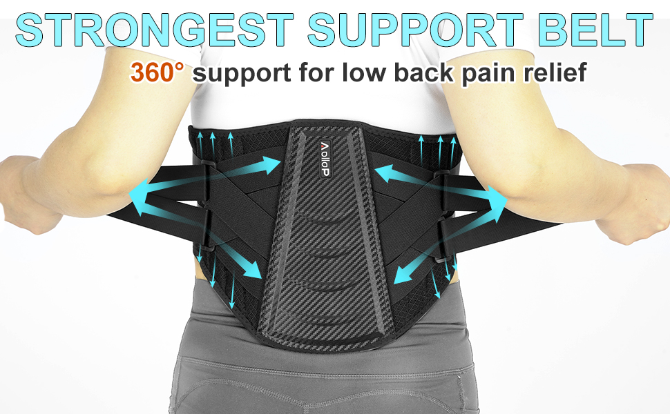Aollop Lower Back Support Belt - Back Brace for Back Pain Relief Posture Corrector for Men and ...