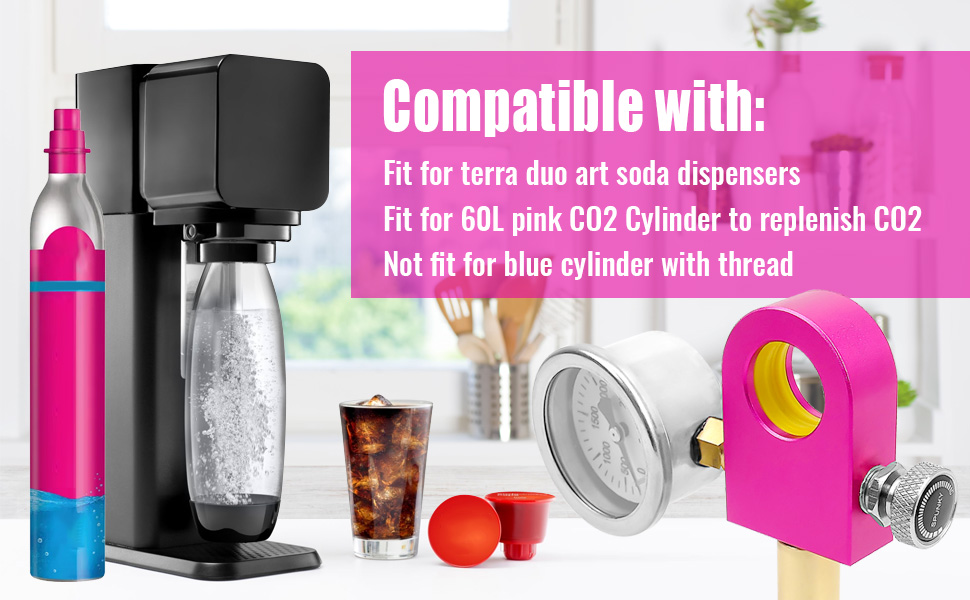 Amazon.com: NTSUMI Soda Refill Adapter Fit for DUO Terra Art Pink Soda Cylinder, Carbonator Soda ...