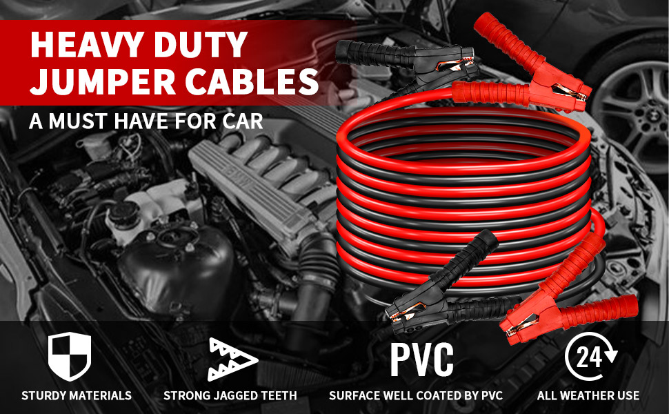 Amazon.com: Heavy Duty Jumper Cables, 4GA 20 Feet Booster Cables,Heavy Duty Booster Cables Jump ...