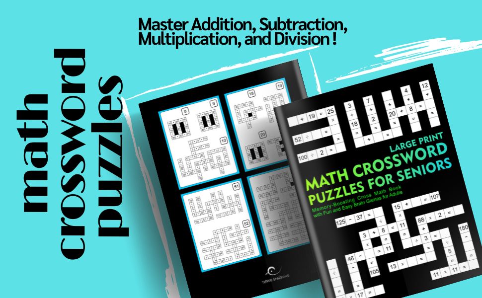 Amazon.com: Large Print Math Crossword Puzzles for Seniors: Memory-Boosting Cross Math Book with ...
