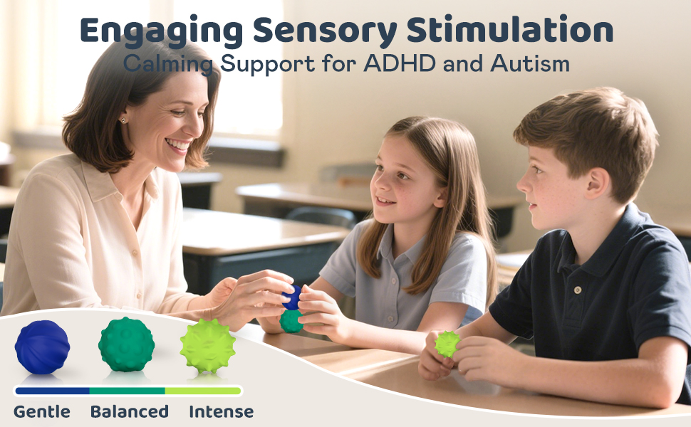 Amazon.com: Magnetic Sensory Fidget Balls – 3PC Large Weighted Textured Silicone Stress Relief ...