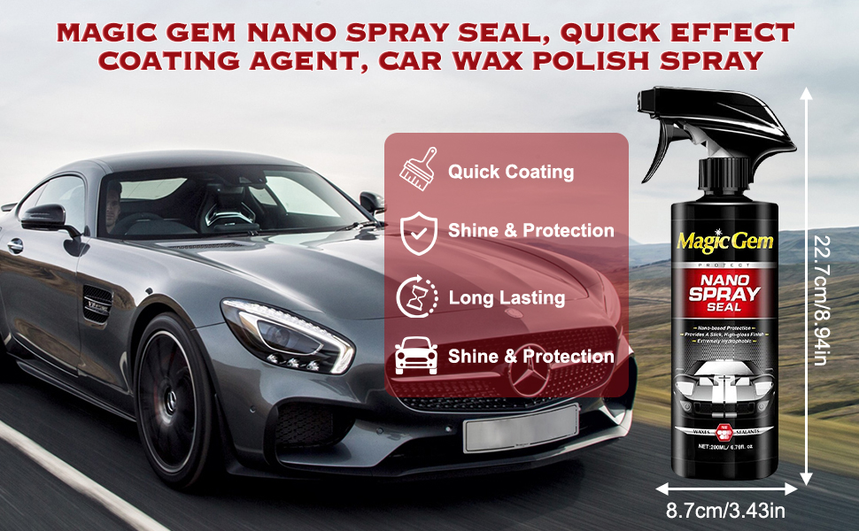 Amazon.com: Magic Gem Nano Spray Seal, Quick Effect Coating Agent, Car Wax Polish Spray, Nano ...