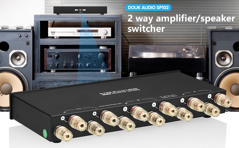 Amazon.com: Douk Audio 2-Way Passive Amplifier Speaker Selector, Stereo ...