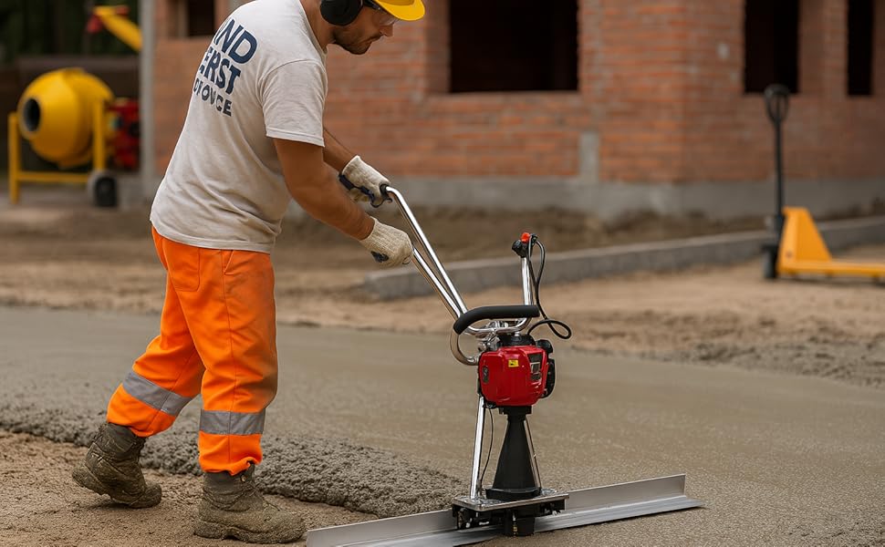IND FIRST CHOICE Screed Vibrator | GX35 4-Stroke Engine | 2 Meter Aluminium Blade | Concrete ...
