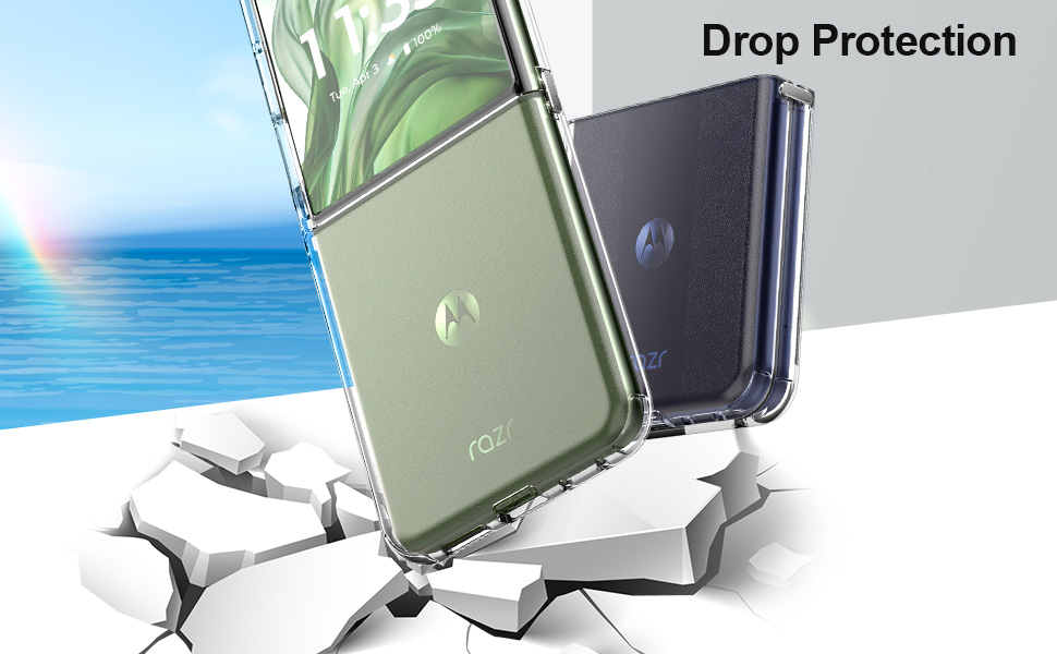 Amazon.com: Foluu Clear Case for Motorola Razr+ 2024 with Metal Tabs Holding Two Pieces, Hinge ...