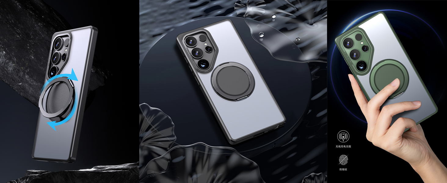 Amazon.co.jp: HCXLYP Samsung Galaxy S25 Ultra ケース MagSafe対応 多機能360度回転スタンド 縦横両対応 リング N52マグネット搭載 ...