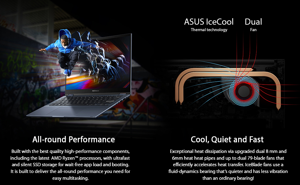 ASUS Vivobook S 14 Flip 14” Touchscreen Laptop, AMD Ryzen 7 Processor, AMD Radeon™ Graphics ...