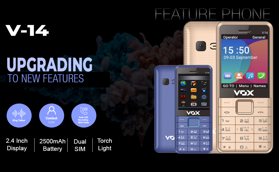 Vox V14 Keypad Mobile with King Talker, Contact Icon, Auto Call ...