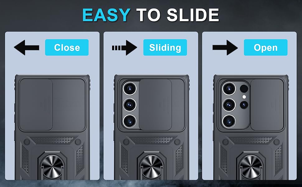 Amazon.com: Janmitta Compatible with Samsung Galaxy S24 Ultra Case Built in Slide Camera Lens ...