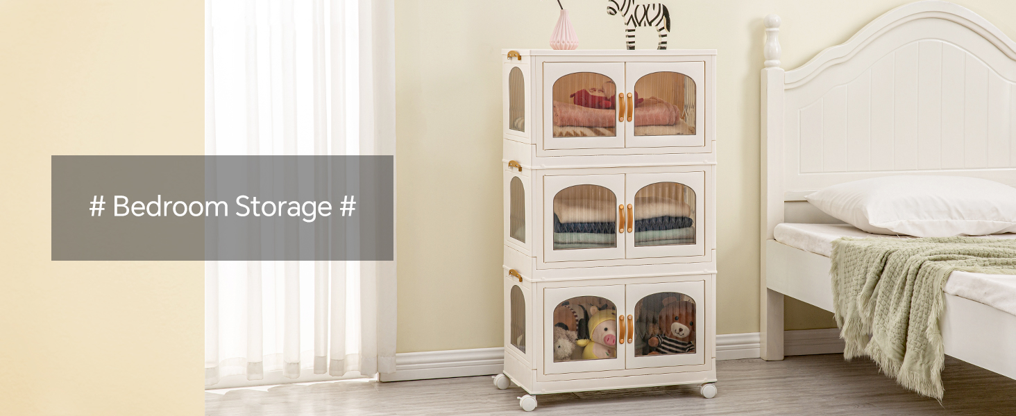 Amazon.com - Homeforce Collapsible Storage Bins with Wheels and Lid - 3 ...