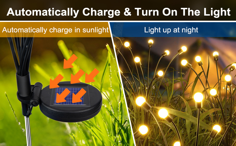 Amazon.com : Solar Garden Lights 4 Pack New Upgraded 12 LED Firefly Lights Solar Outdoor ...
