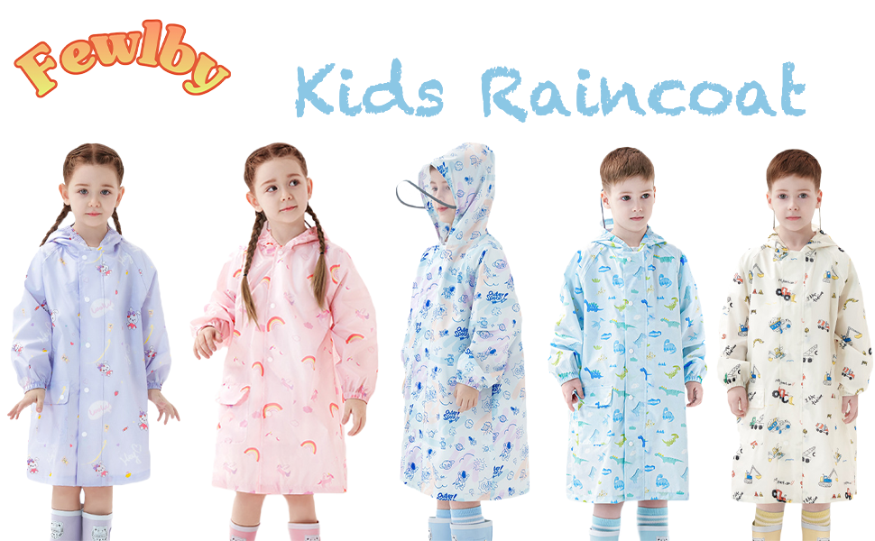 Amazon.com: Toddler Raincoat Boys Girls Rain Poncho Lightweight Waterpoof Kids Rain Jacket ...