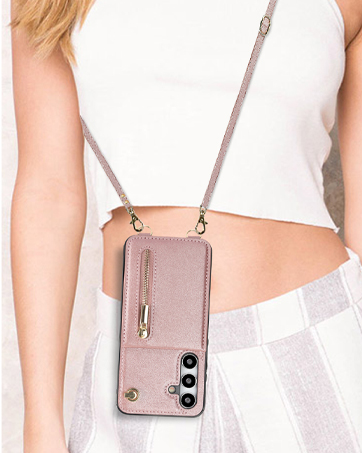 Amazon.com: Ephoou Crossbody Wallet Case for Samsung Galaxy S22 Plus, PU Leather Purse Cover ...