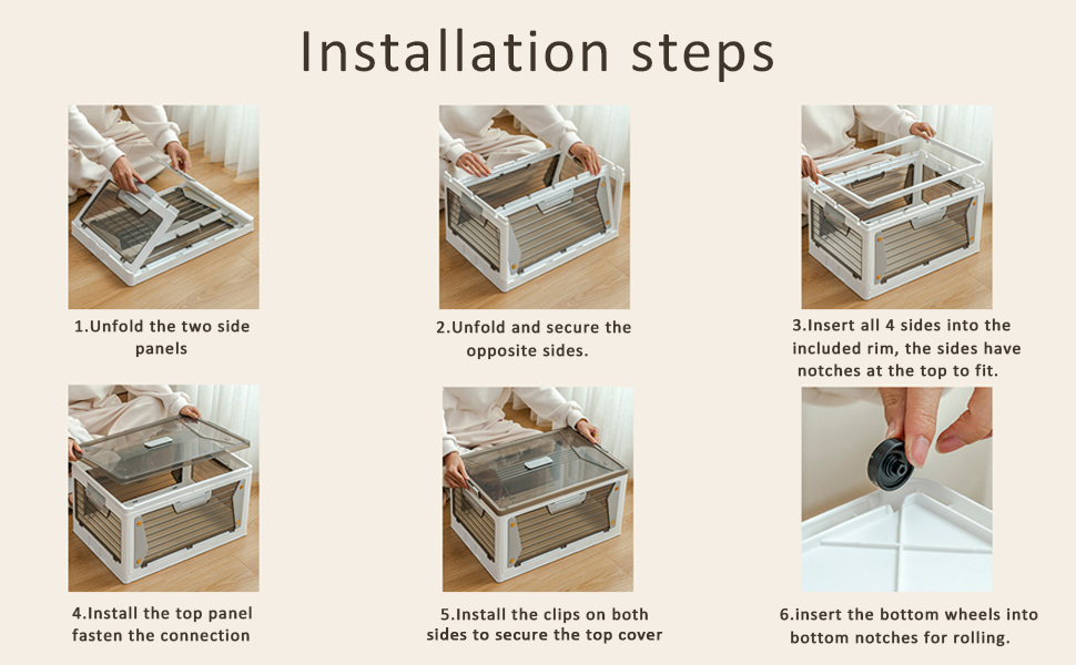 HOTRCR Extra Large Plastic Storage Boxes with Lid, Clear Heavy Duty ...