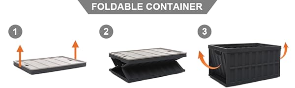 Citylife 64L Collapsible Storage Bins with Lids Plastic Storage ...