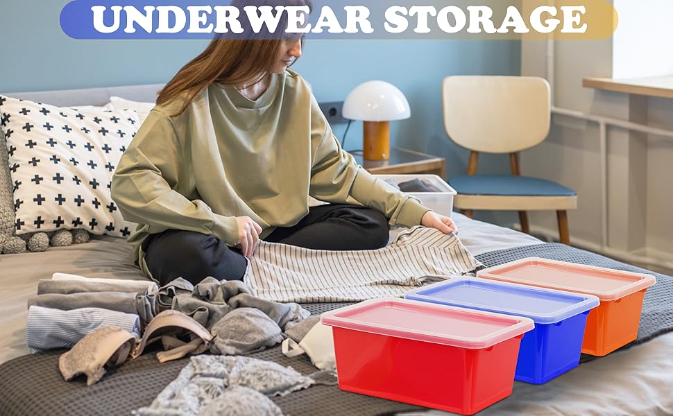 Amazon.com - Plastic storage bins with lids, 6 Pack Stackable storage ...