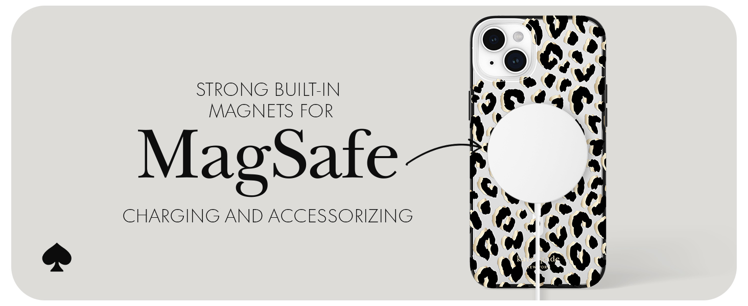 Amazon.com: kate spade new york iPhone 15 Plus Case, Compatible with MagSafe - City Leopard ...