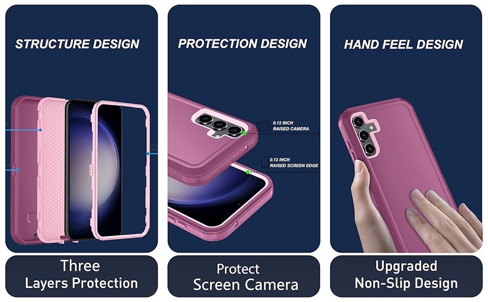 Amazon.com: Qinmay Phone Case for Samsung Galaxy A55 5G Case with HD Screen Protector, Heavy ...