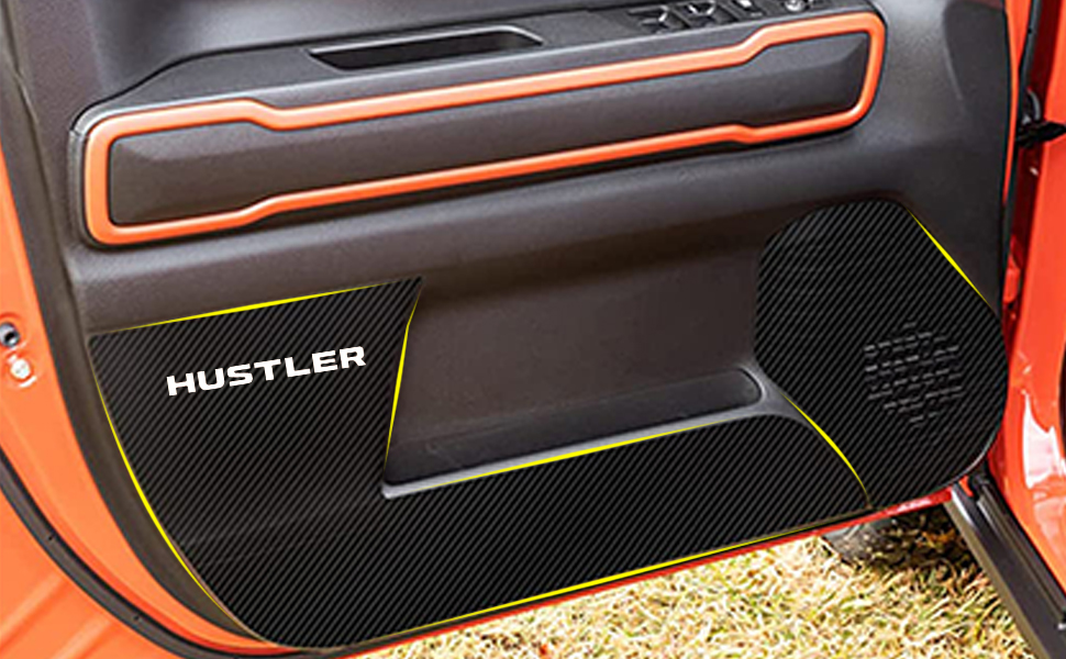 Amazon | Hearsheng スズキ 新型ハスラー(HUSTLER)MR92S MR52S MR02系(2020年1月~)専用レザー材質ドアキックガード インナードアプロテクション ...